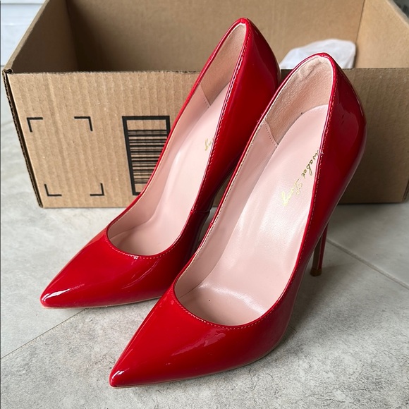 Elizabet Tang | Shoes | Elegant Red Patent Leather Heels | Poshmark